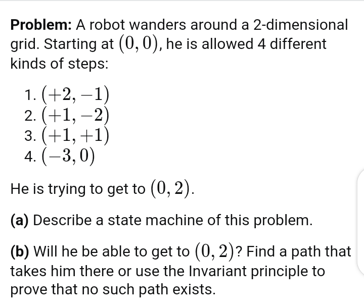 Invariants for a State Machine – The Math Doctors