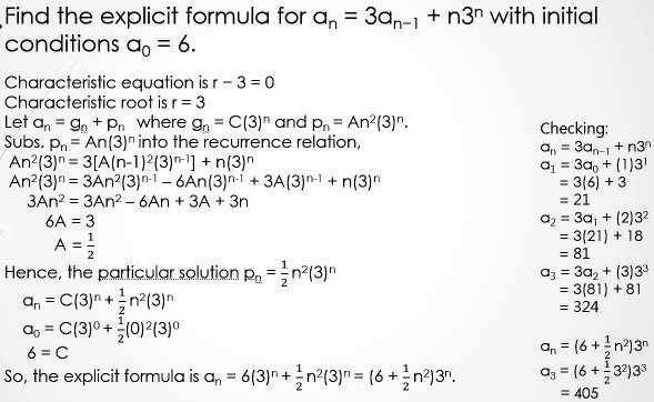 Non homogeneous Recurrence Relations The Math Doctors